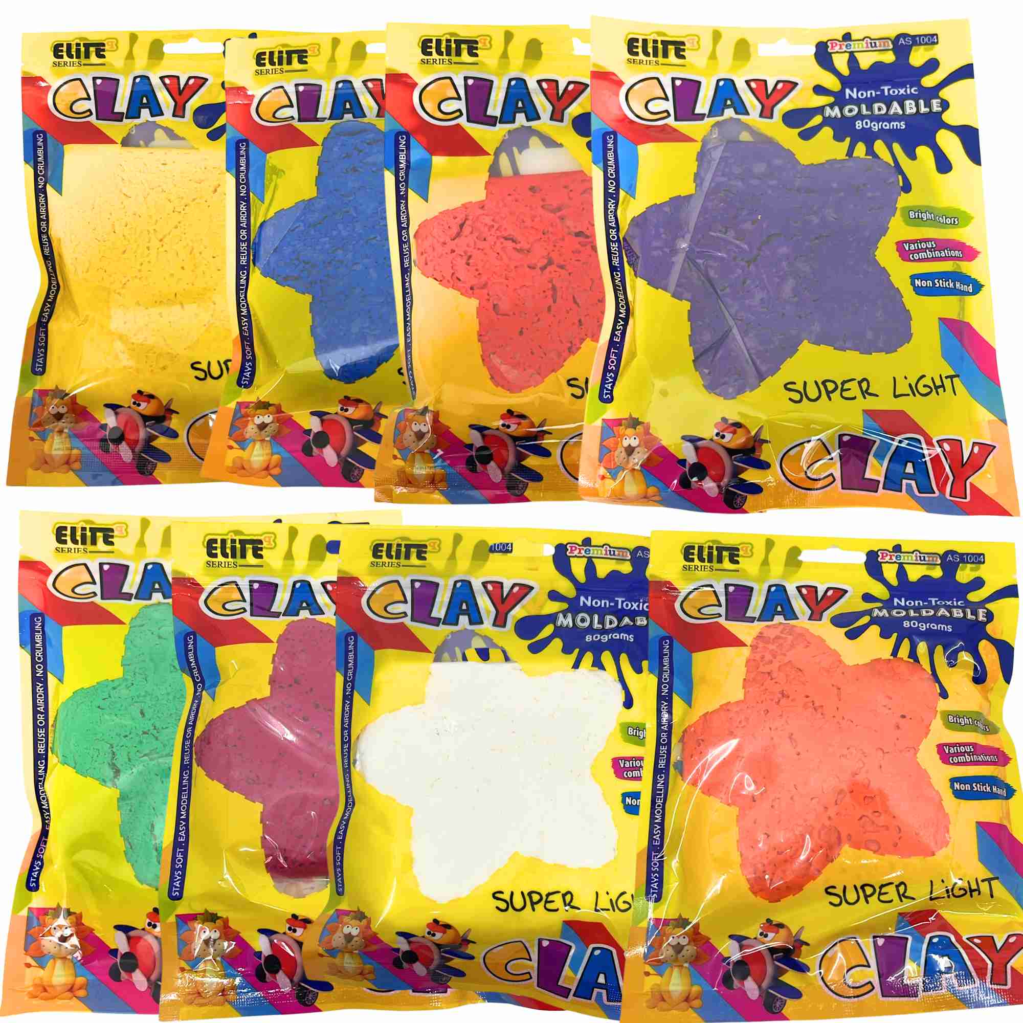 80g Super Light Moldable Clay – Bright Colors – Non-Toxic and Air Dry ...